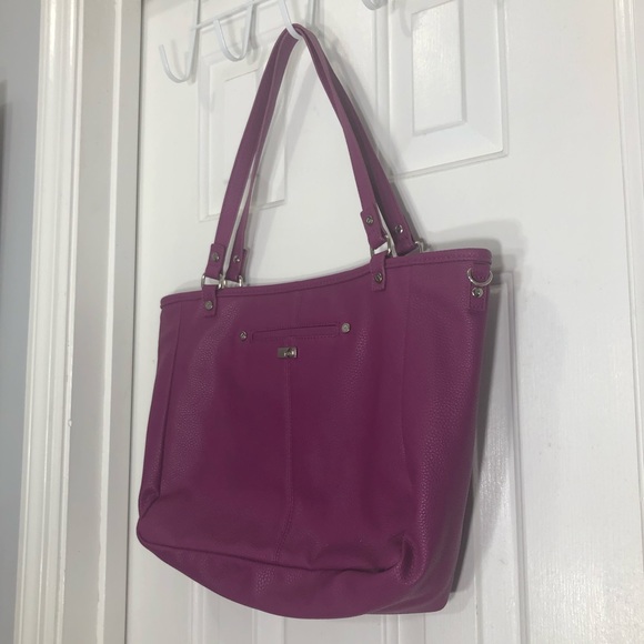 31 | Bags | Dark Pinkish Purple Jewell 3 Bag Reversible Purse | Poshmark